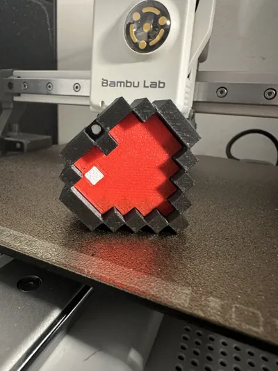 Minecraft Heart Key Clicker Keychain by create3d.co - MakerWorld