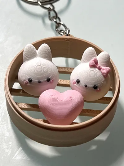 Bunny Bun Fidget Keychain (Dim Sum) - Valentine by Jefflynn MakerWorld ...