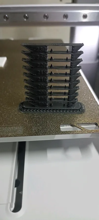 TPU Temperature Tower (temp tower) G Code Remixed by 3dprintnow ...