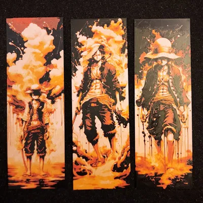Monkey D. Luffy from One Piece growing up - Fan Art Set of 3 Bookmarks ...