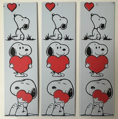 Snoopy Valentine Bookmark - Free 3D Print Model - MakerWorld