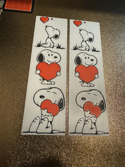 Snoopy Valentine Bookmark - Free 3D Print Model - MakerWorld
