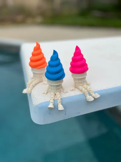 Articulated Ice Cream Buddy - Free 3D Print Model - MakerWorld