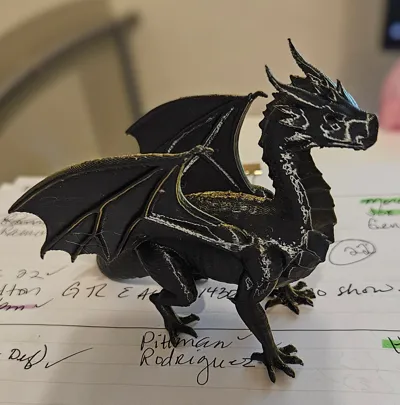 Simple Standing Dragon with Wings - Free 3D Print Model - MakerWorld