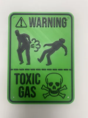 Bathroom Toxic Warning Sign by t0ma MakerWorld: Download Free 3D Models