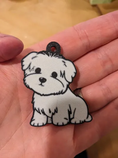 Cute Maltese dog keychain - Maltese Dog Keychain by 3Dingo MakerWorld ...
