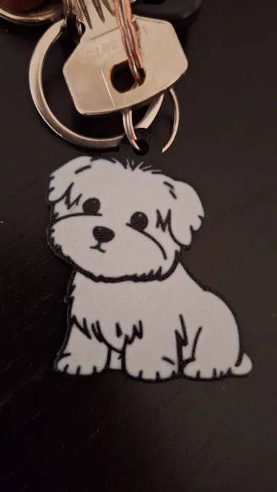 Cute Maltese dog keychain - Maltese Dog Keychain by 3Dingo - MakerWorld