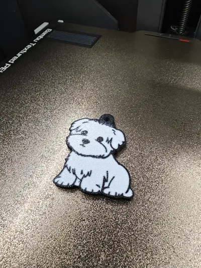 Cute Maltese dog keychain - Maltese Dog Keychain by 3Dingo MakerWorld ...