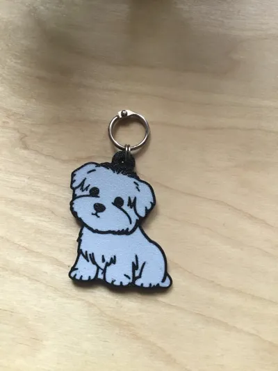 Cute Maltese dog keychain - Maltese Dog Keychain by 3Dingo MakerWorld ...