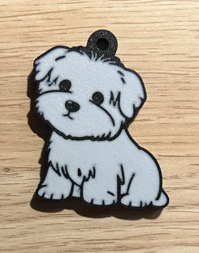 Cute Maltese dog keychain - Maltese Dog Keychain by 3Dingo MakerWorld ...