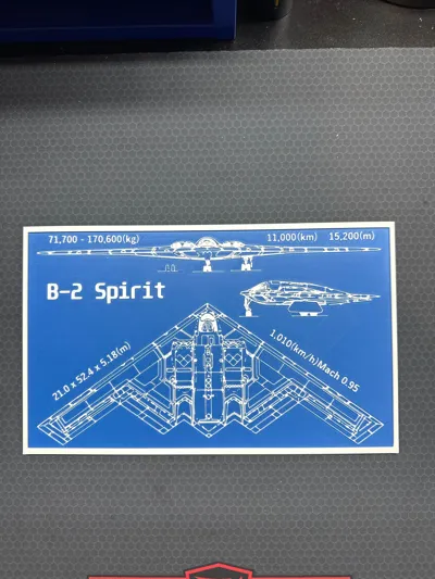 B-2 Spirit Blueprint - Technical Drawing - Free 3D Print Model - MakerWorld
