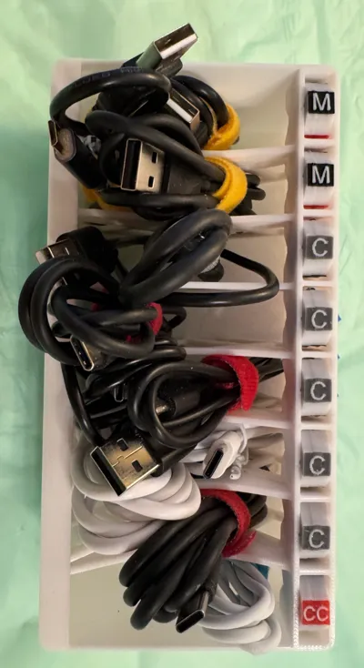 Gridfinity USB Cable Organizer w/ type dial by user_1298976417 - MakerWorld