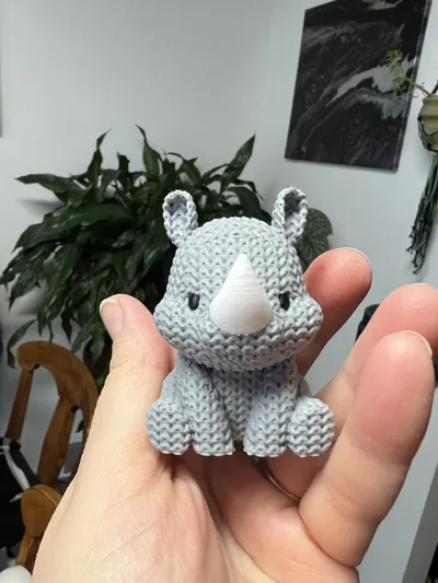 Knitted Rhino - Free 3D Print Model - MakerWorld