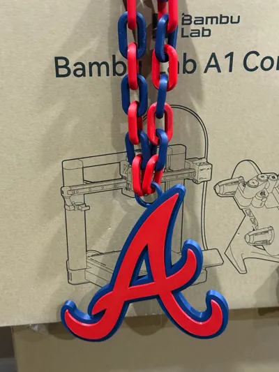Atlanta Braves Oversized Necklace, Pendant by Salvadori MakerWorld ...