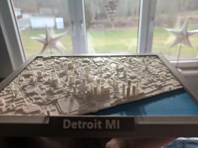 Detroit Michigan 3D Miniature by jarvizar - MakerWorld