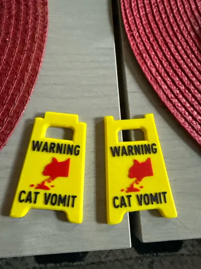 Mini Floor Signs - Dog, Cat, Funny, Caution - Free 3D Print Model ...