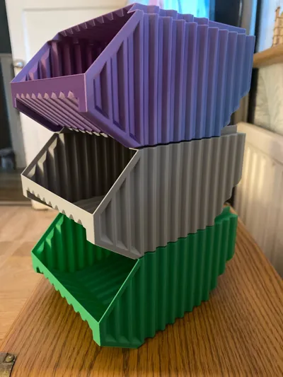 Stackable Storage Bin, Spiralized Vase Mode - Free 3D Print Model ...