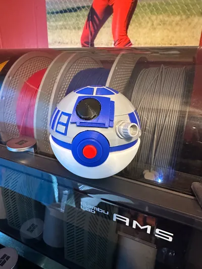 R2-D2 Poke Ball - Multi Part AMS Optional - Free 3D Print Model ...