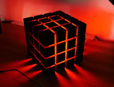 CubeStack desk lamp (no glue, no supports) by F3D MakerWorld: Download Free 3D Models