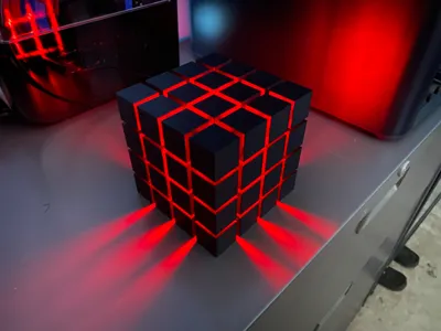 CubeStack desk lamp (no glue, no supports) by F3D MakerWorld: Download Free 3D Models