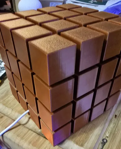 CubeStack desk lamp (no glue, no supports) by F3D MakerWorld: Download Free 3D Models