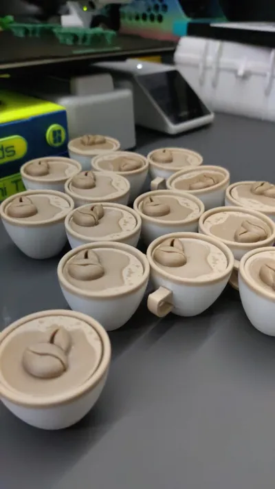 Coffee Cup Fidget Keychain by 3D Paint Lab MakerWorld: Download Free 3D ...