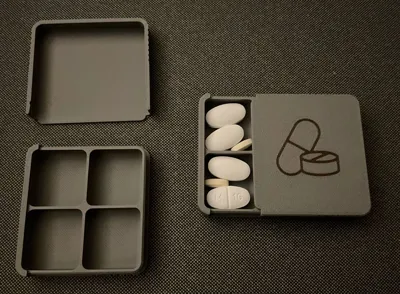 Sliding Lid Pill Box with Compartments / Parts Box by TuTu - MakerWorld