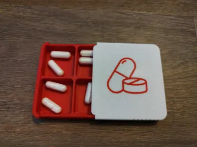 Sliding Lid Pill Box with Compartments / Parts Box by TuTu - MakerWorld