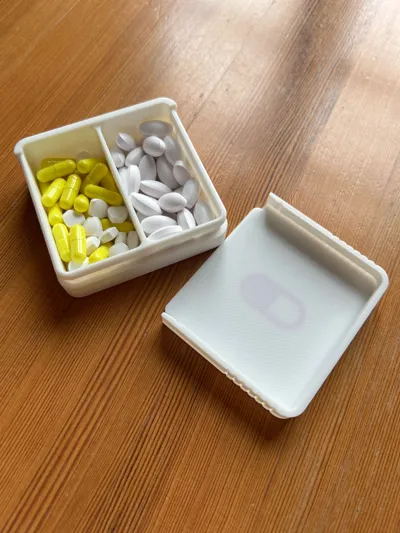 Sliding Lid Pill Box with Compartments / Parts Box - Free 3D Print ...