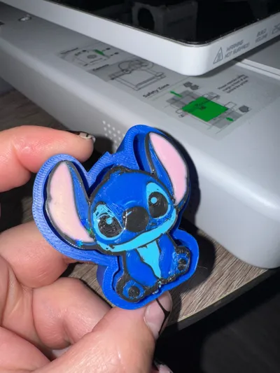 Stitch sitting fidget clicker keyboard switch by creachick3d MakerWorld ...