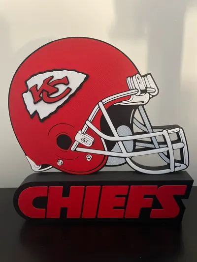 Kansan City Chiefs Wall or Desk Display - Free 3D Print Model - MakerWorld