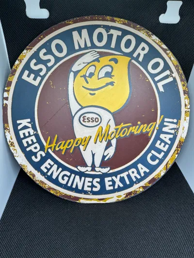 Vintage Enamel Esso Motor Oil Sign by leshowpatate - MakerWorld