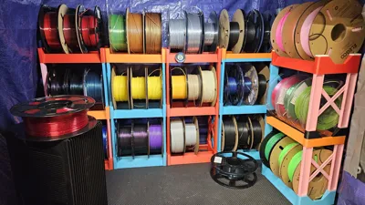 Sturdy Modular Filament Spool Rack Fully Printable by Antiphrasis ...