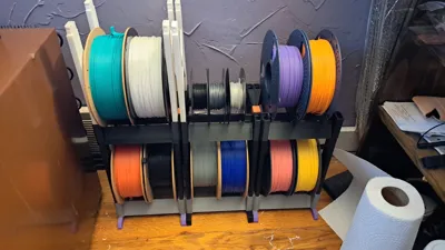 Sturdy Modular Filament Spool Rack Fully Printable by Antiphrasis ...