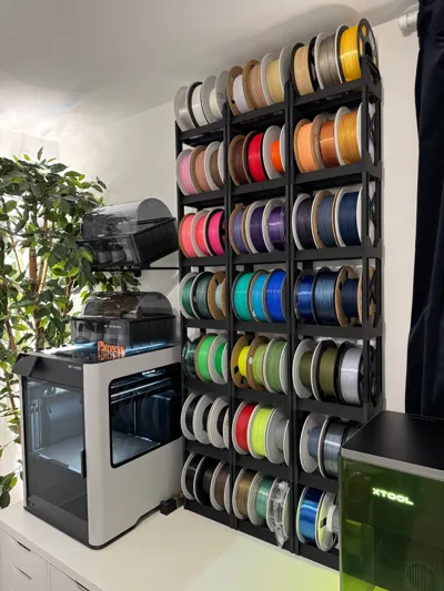 Sturdy Modular Filament Spool Rack Fully Printable by Antiphrasis ...