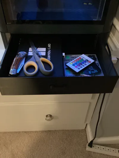 Storage drawer for P1P P1S X1C Printer riser - Free 3D Print Model ...