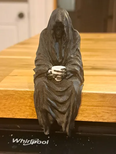 Sitting Grim Reaper with Teacup | (Book)shelf Deco by KariMakerWorld ...