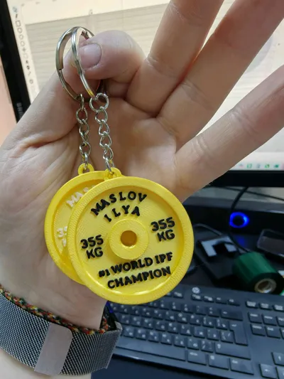 Parametric Weight Plate Keychain - Free 3D Print Model - MakerWorld