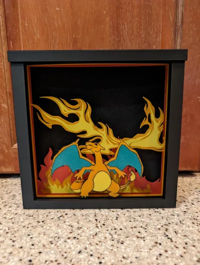 Charizard Pokemon Shadowbox by Kevyn 3D - MakerWorld