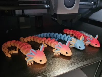!!NEW!! Articulated Axolotl V2 Print in place AMS or single color ...