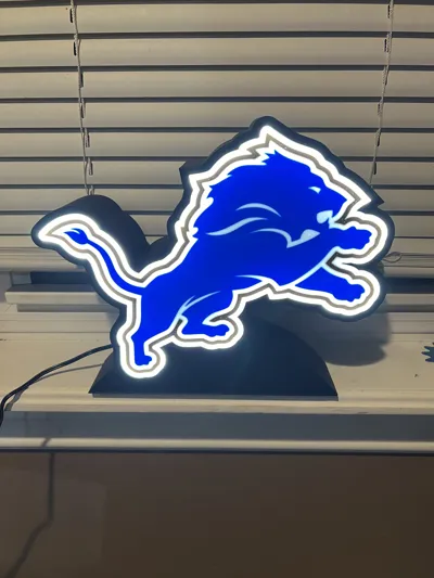 Detroit Lions Light Box by ABC3DPRINTS MakerWorld: Download Free 3D Models