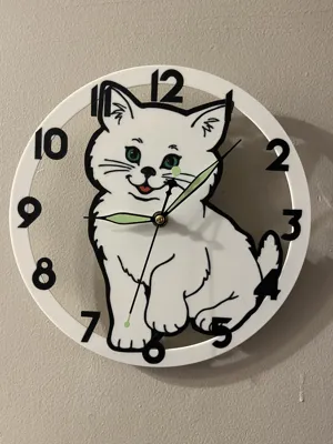 Cat clock - Free 3D Print Model - MakerWorld