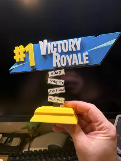 Fortnite Trophy #1 Victory Royale - Free 3D Print Model - MakerWorld