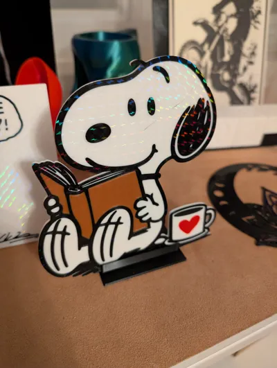 Snoopy Reading Display / 4 color / Art / Peanuts by 3D Prints This Week ...
