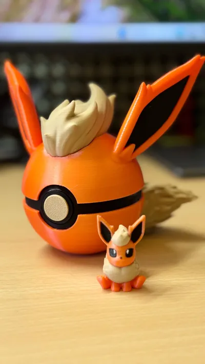 Flareon Ball - Pokemon - Pokeball Functional by Torikami MakerWorld ...