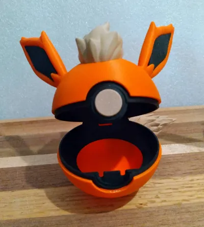 Flareon Ball - Pokemon - Pokeball Functional - Free 3D Print Model ...