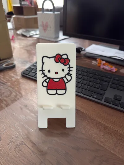 Hello Kitty Phone Stand - Free 3D Print Model - MakerWorld