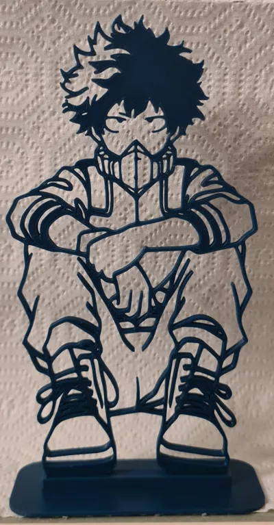 Minimal Line Art Deku - Boku No Hero Academia by PhaseworksCA - MakerWorld