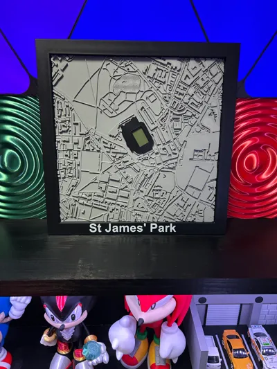 3D Map of Newcastle City featuring St James' Park by cbn.3dMakerWorld ...