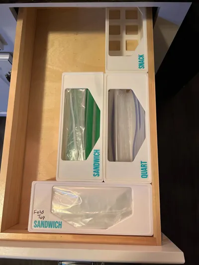 Gridfinity Ziploc Bag Holder & Organizer w/ Labels by KeKap - MakerWorld